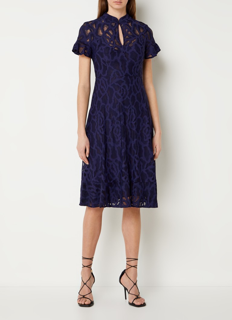 Phase Eight Lulu semi-transparante mini jurk van kant • Donkerblauw ...