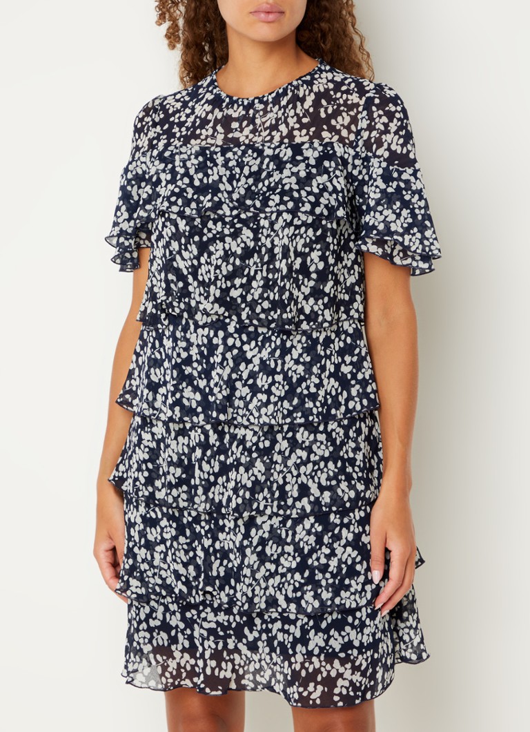 Phase Eight Maeve mini tuniekjurk met volant en print • Multicolor • de ...