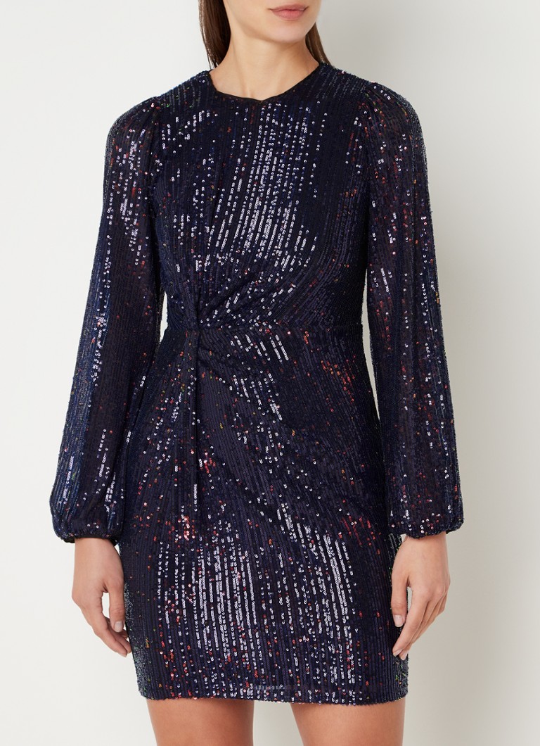 Phase Eight Orianne mini jurk met ballonmouw en pailletten • Paars • de ...