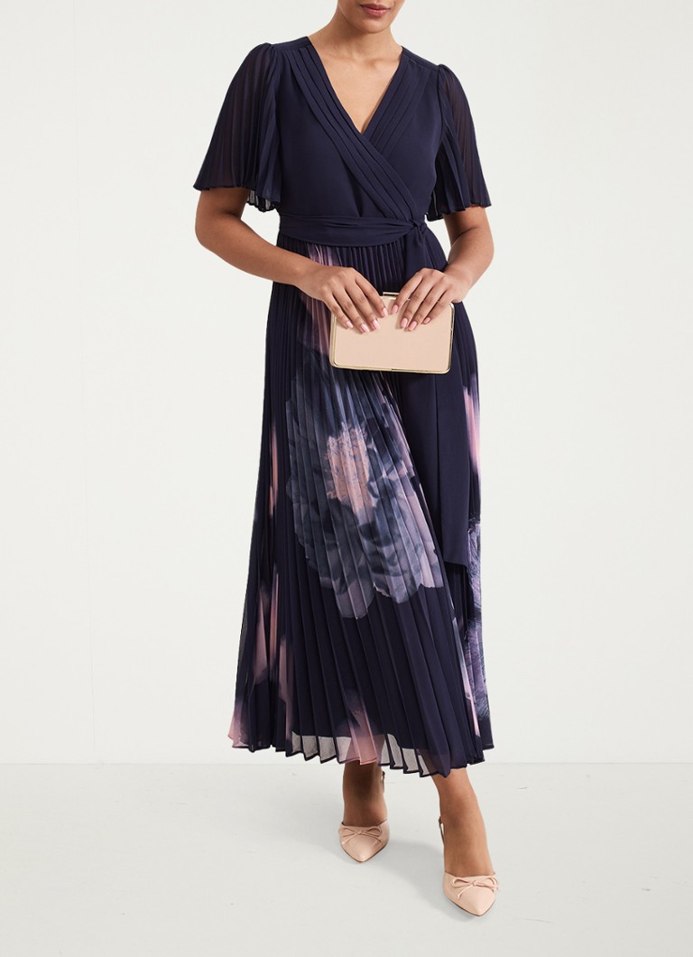 Phase Eight Petite Abigail maxi jurk met bloemenprint en plissé ...