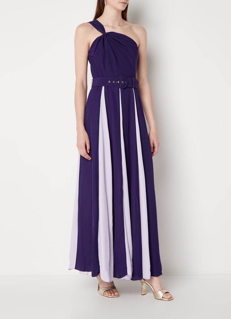 Phase Eight Rosalee one shoulder maxi jurk met plooidetail • Paars • de ...
