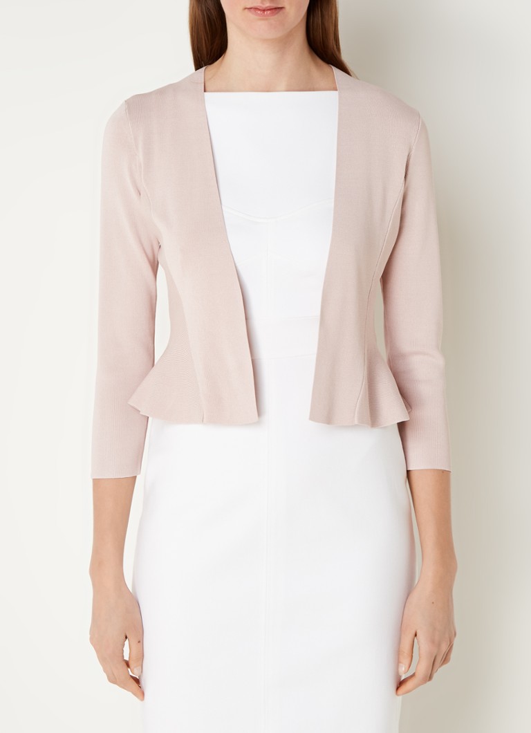 Phase Eight Salma fijngebreid openvallend vest met stretch • Oudroze ...