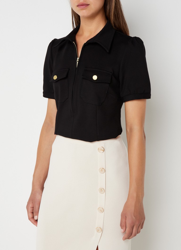 Phase Eight Shaden poloshirt met halve rits en opgestikte zakken ...