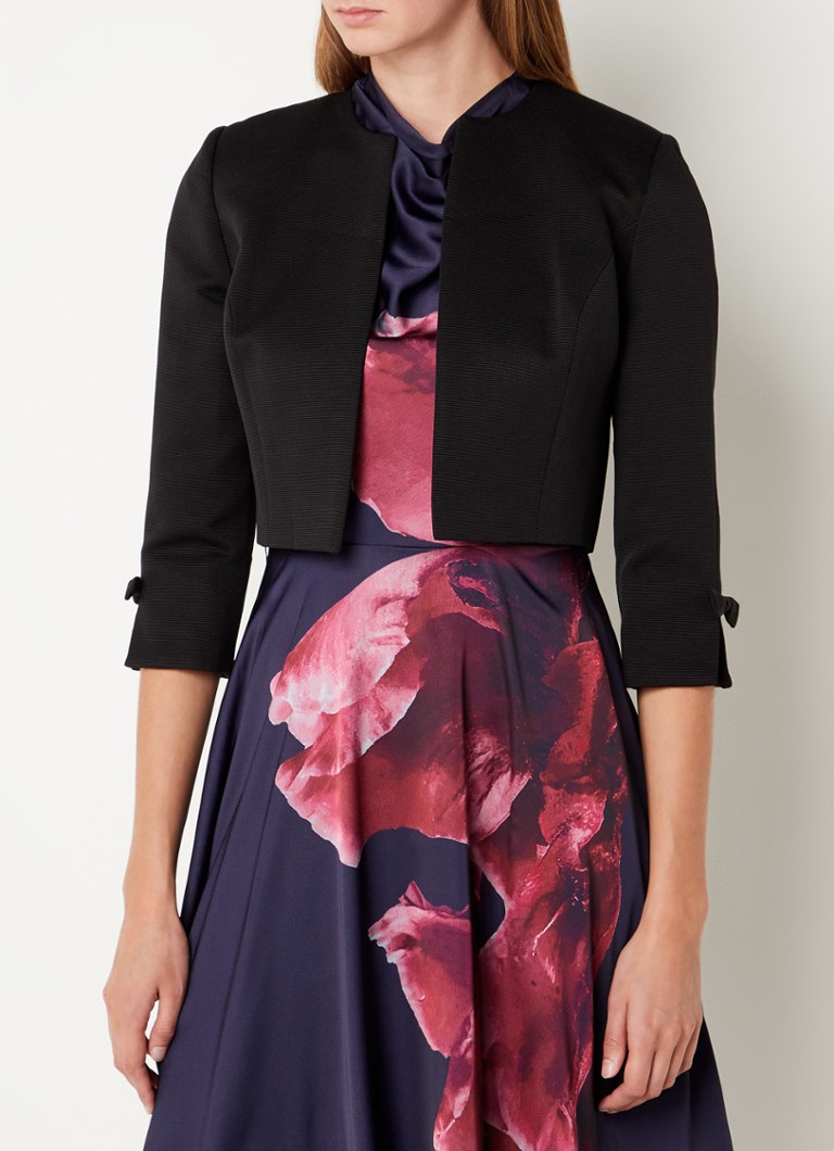 Phase Eight Zoelle Bow jack van ribstructuur • Zwart • de Bijenkorf