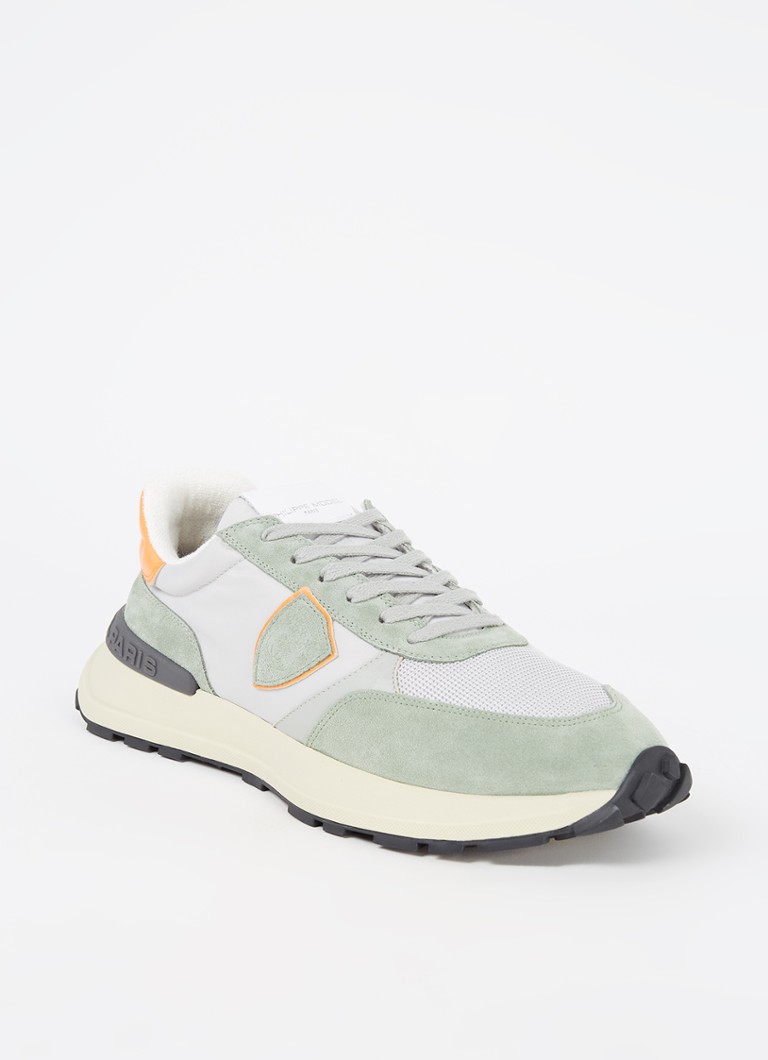 Philippe Model Sneaker met details van suède • Oranje • de Bijenkorf