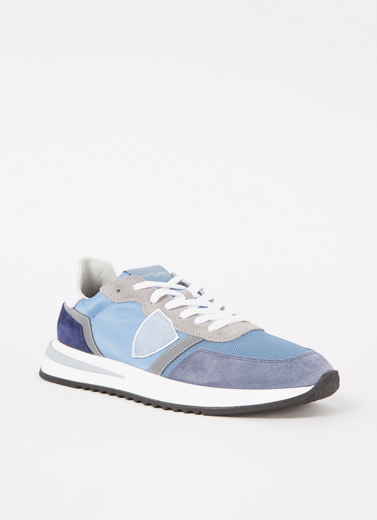 Philippe Model Sneaker met details van suède • Lichtblauw • de Bijenkorf