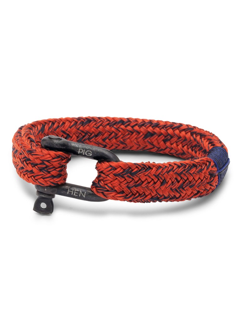 Pig&Hen Gorgeous George armband van scheepstouw • Steenrood • de Bijenkorf