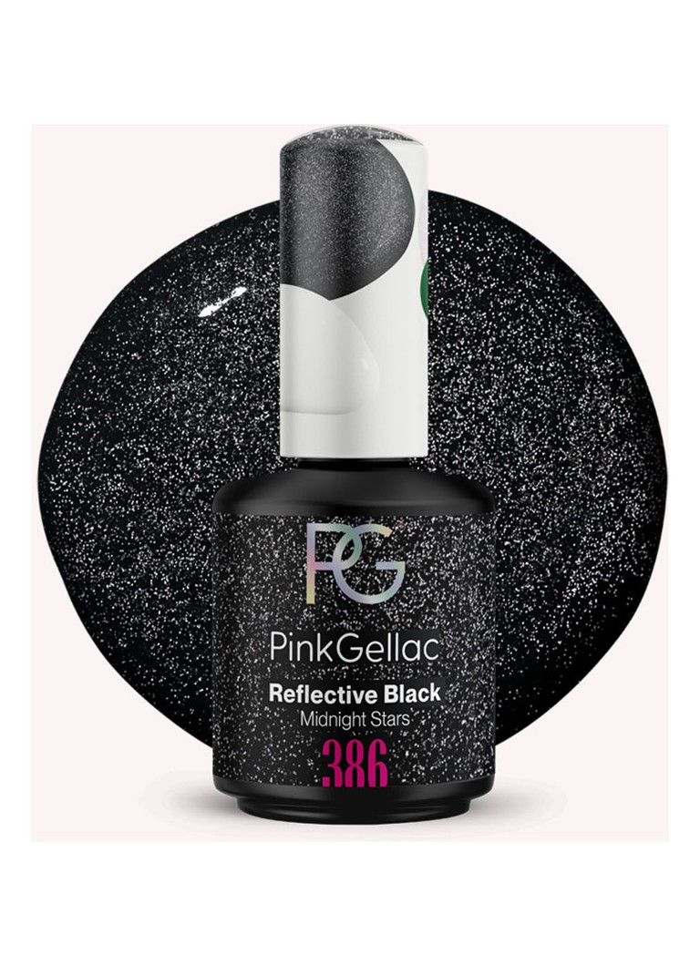 Pink Gellac 386 Reflective Black - gel nagellak • 386 Reflective Black ...