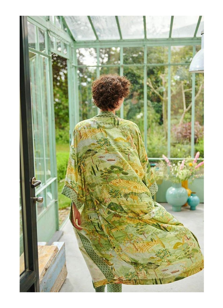 Pip Studio Noelle kimono met bloemenprint • Groen • de Bijenkorf Pip Studio Noelle kimono met bloemenprint • Groen • de Bijenkorf