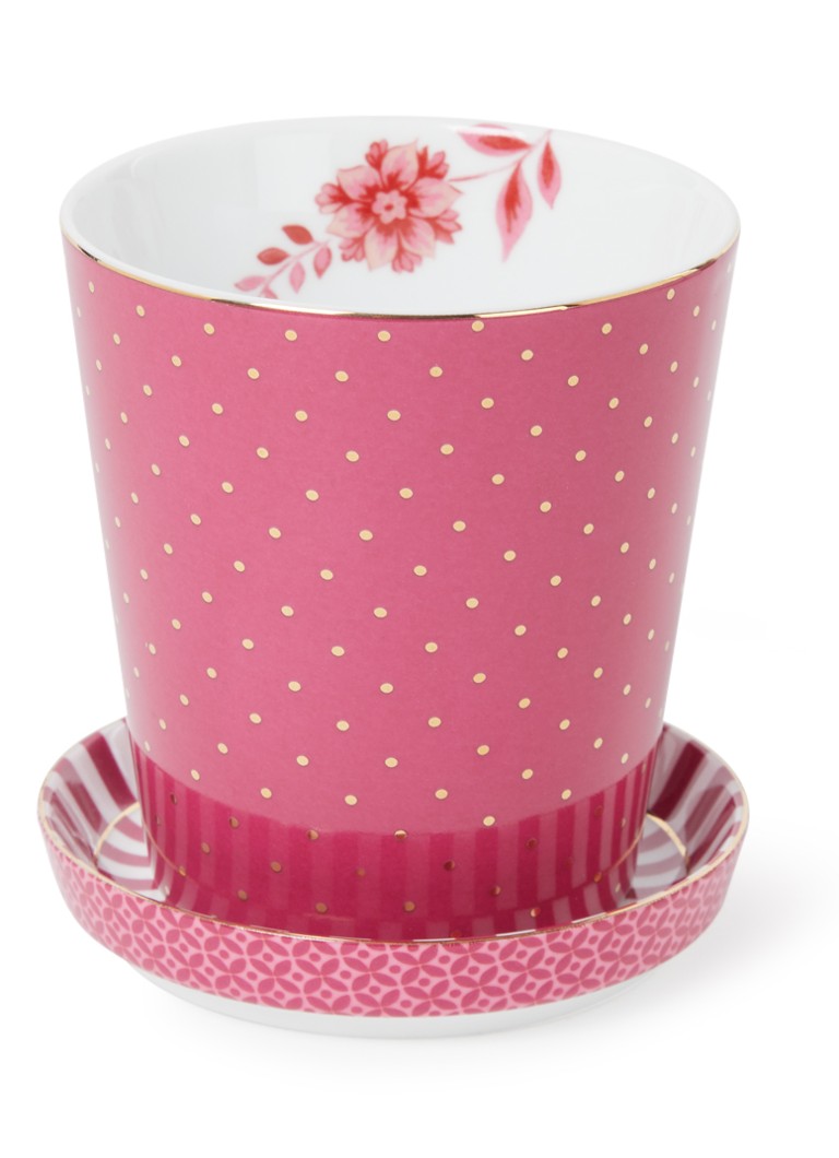 Pip Studio Royal Dots mok 23 cl en theetip • Donkerroze • de Bijenkorf