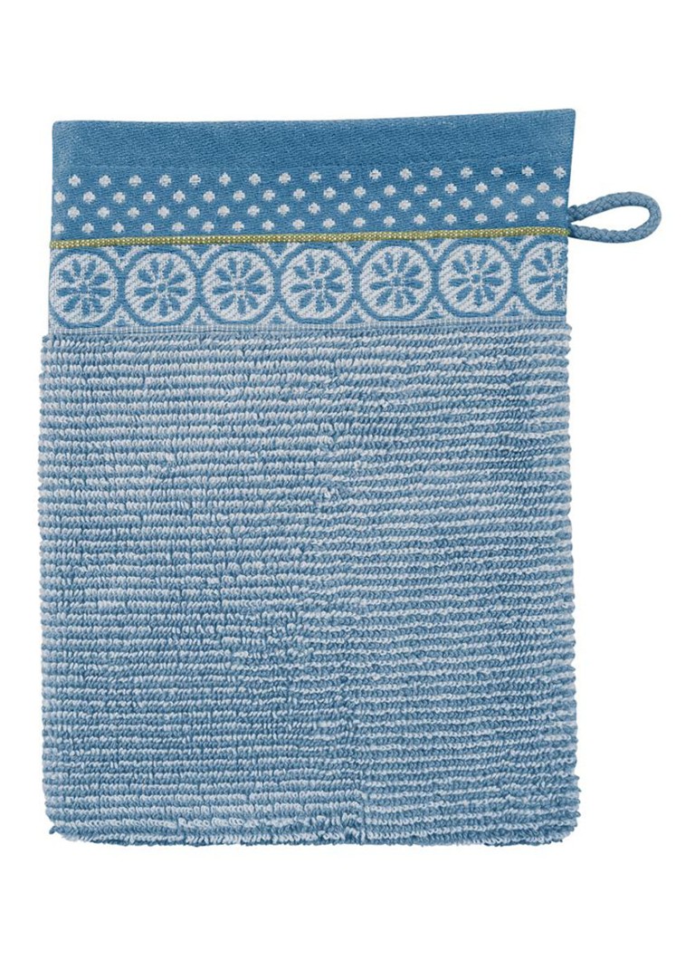 Pip Studio Soft Zellige washand van terry katoen - 500 gr/m2 - 16 x 22 cm • Lichtblauw • de ...