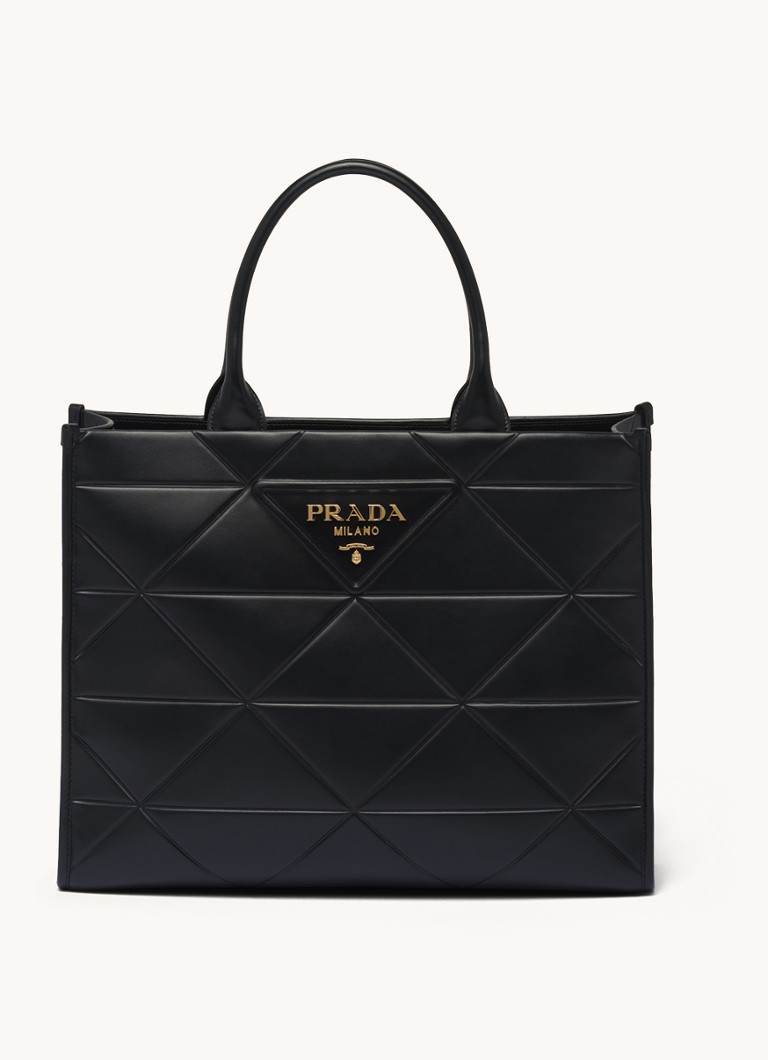 Prada Large Symbole handtas van leer • Zwart • de Bijenkorf