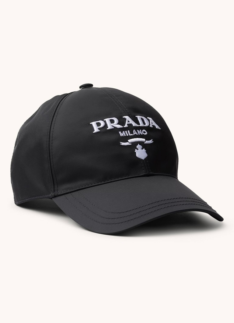 Prada Re-Nylon pet met logo • Zwart • de Bijenkorf
