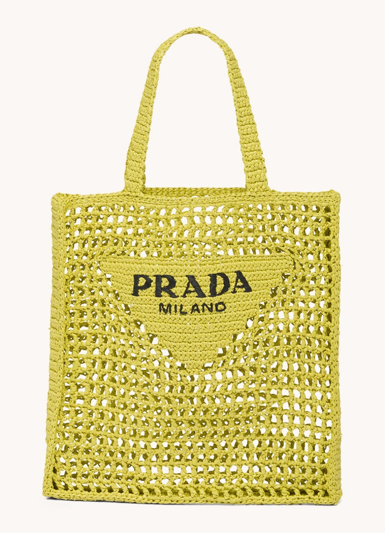 Prada Shopper van raffia • Groen • de Bijenkorf