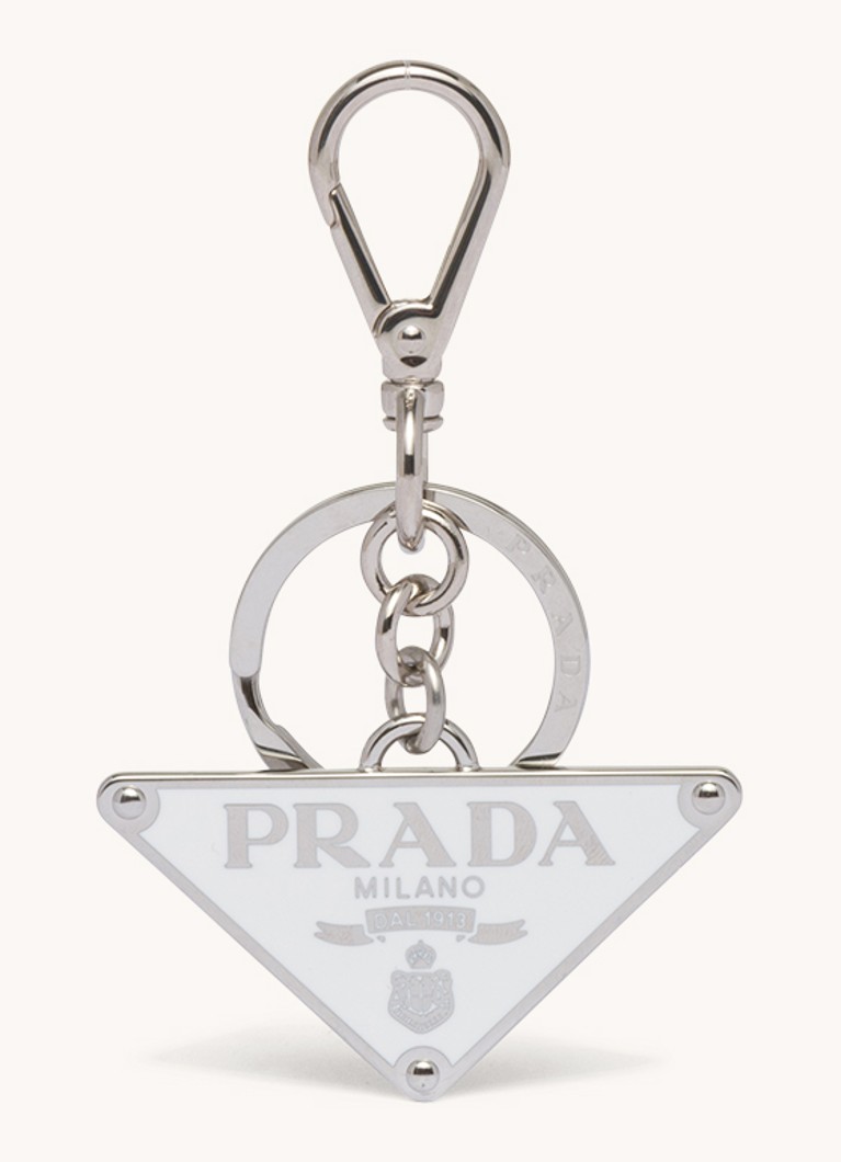 Prada Sleutelhanger met logo • Wit • de Bijenkorf