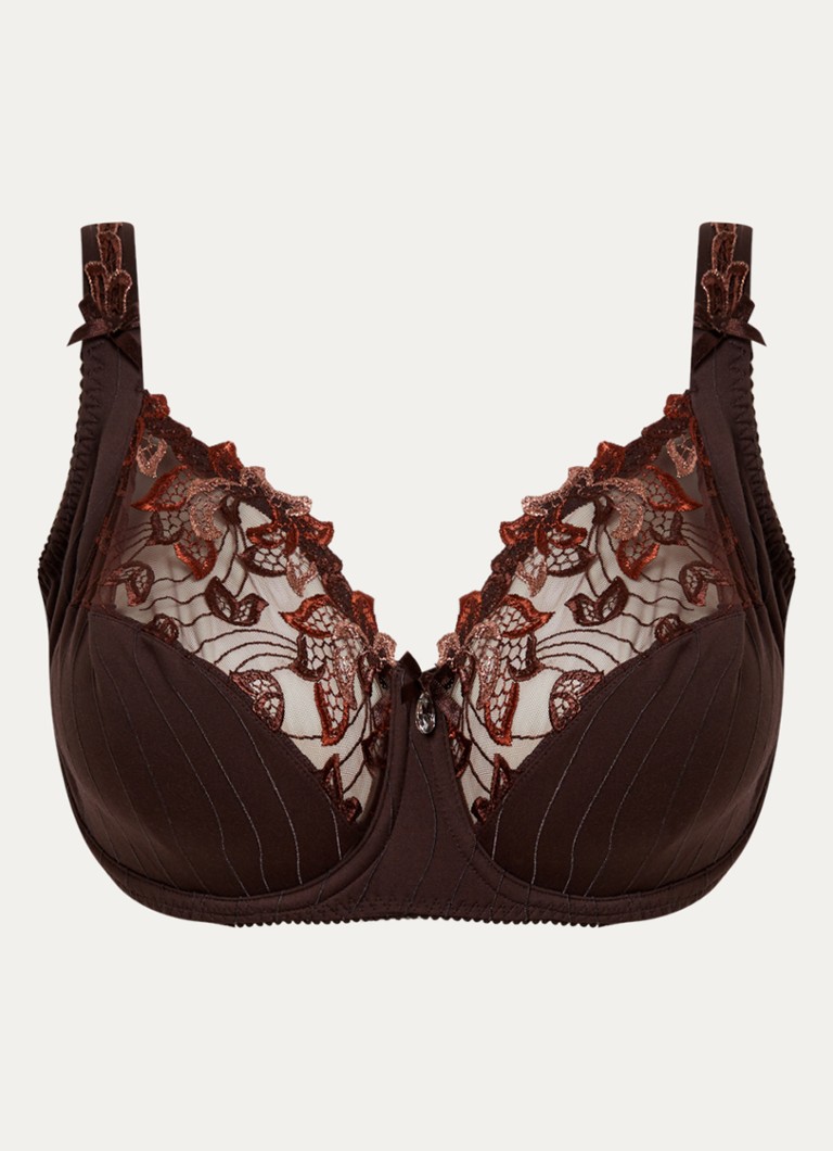 PrimaDonna Deauville beugel bh met borduring en lurex • Donkerbruin ...