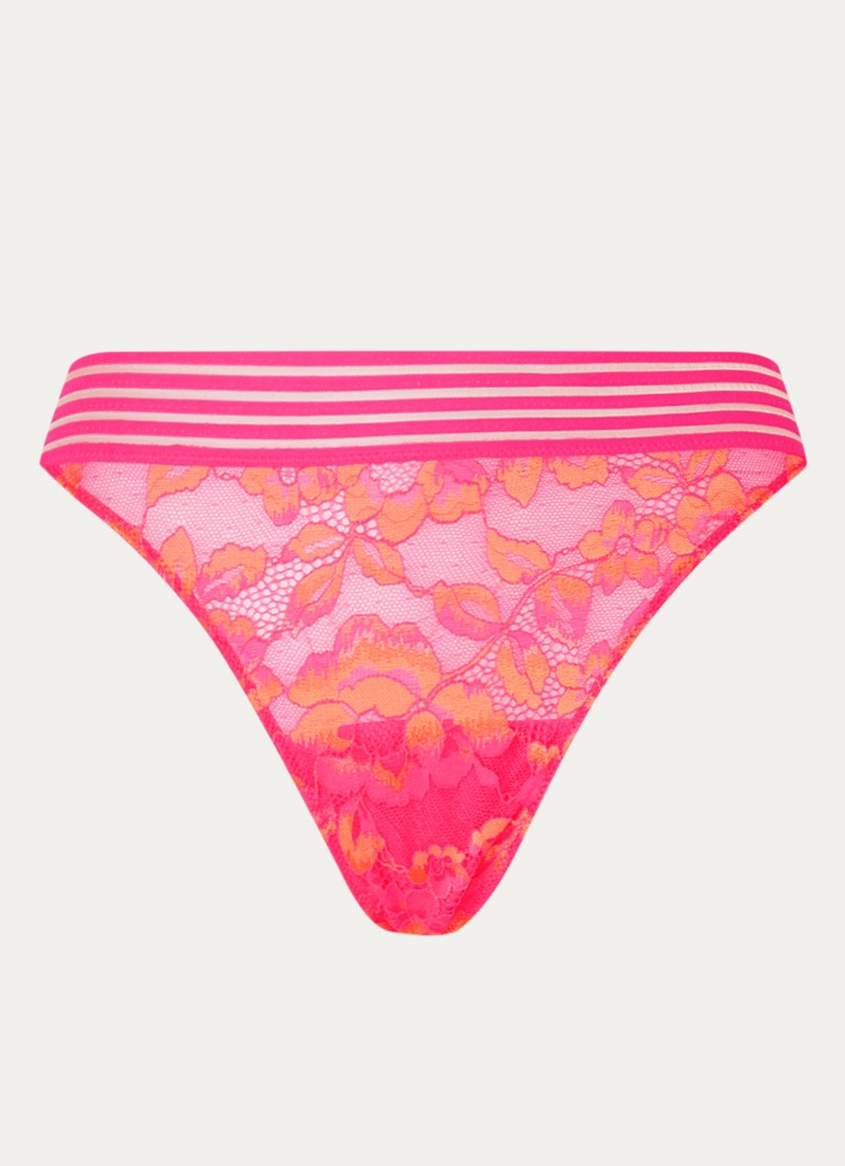 PrimaDonna Verao string van mesh met borduring • Roze • de Bijenkorf