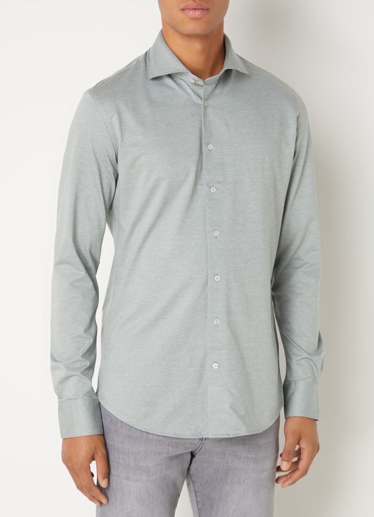 Profuomo Regular fit overhemd met stretch en cut away kraag ...
