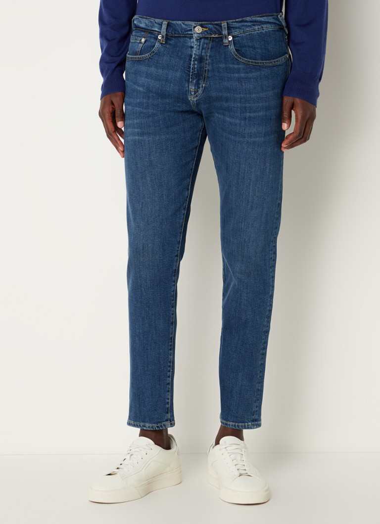 PS Paul Smith Tapered jeans met medium wassing • Indigo • de Bijenkorf