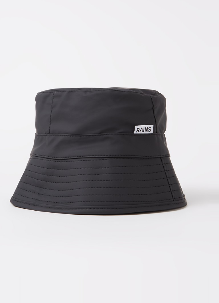 Rains Bucket hoed met logo • Zwart • de Bijenkorf