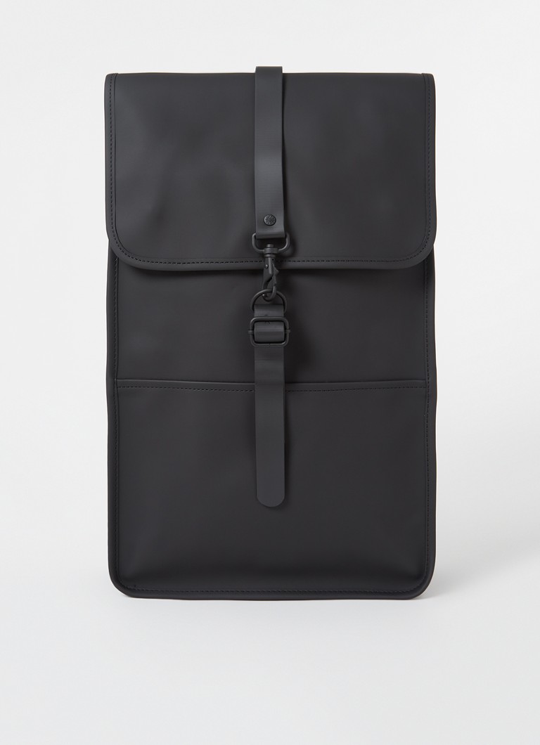 Rains Rugzak met 15 inch laptopvak en waterafstotende coating • Zwart ...