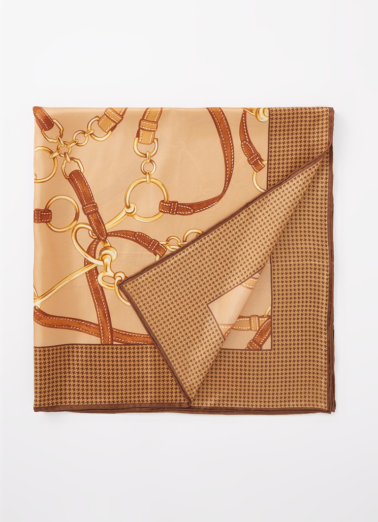 Ralph Lauren Answorth sjaal van zijde 90 x 90 cm • Bruin • de Bijenkorf