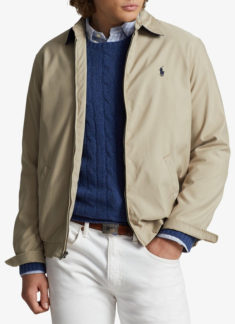 Ralph Lauren Bi-Swing jack met logo en steekzakken • Khaki / Beige • de ...