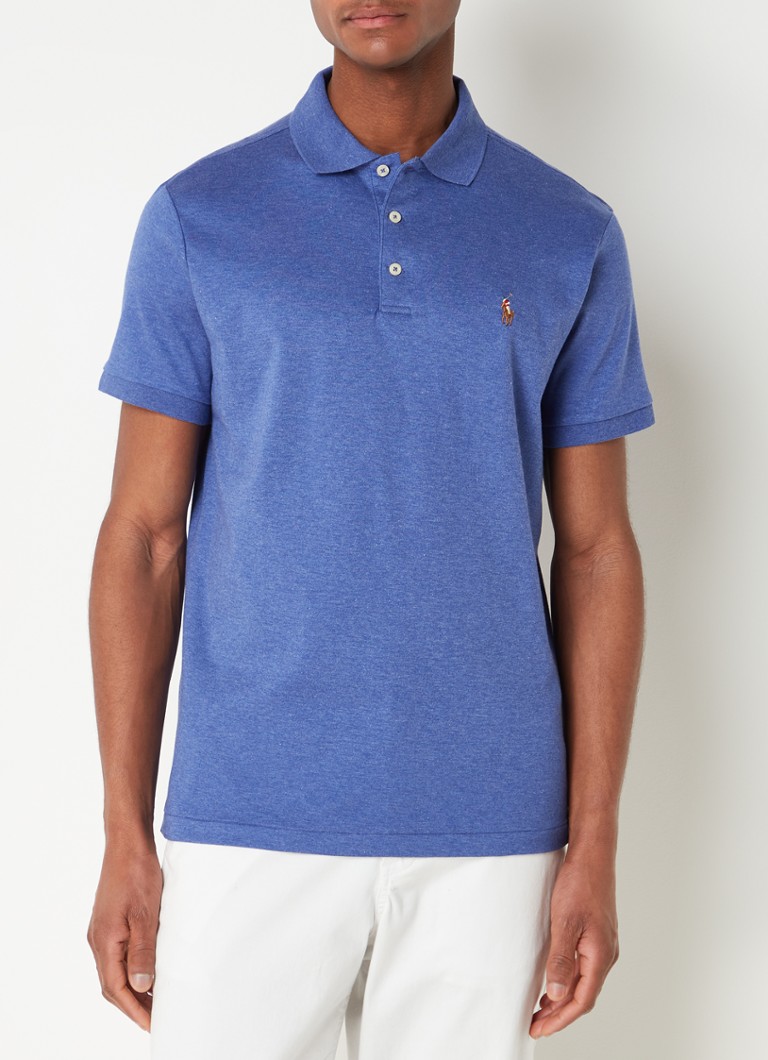 Ralph Lauren Custom slim fit polo met logo • Faded Royal Heather • de ...
