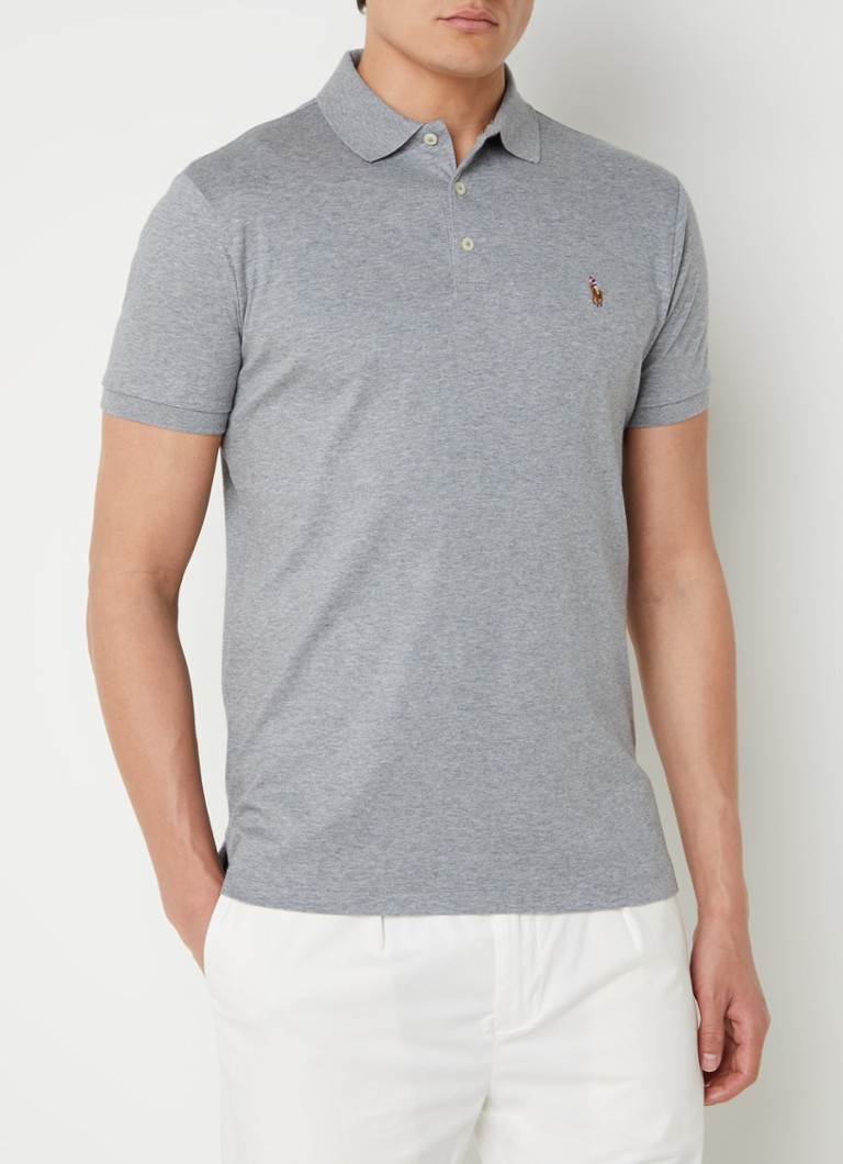 Ralph Lauren Custom slim fit polo met logo • Steel Heather • de Bijenkorf