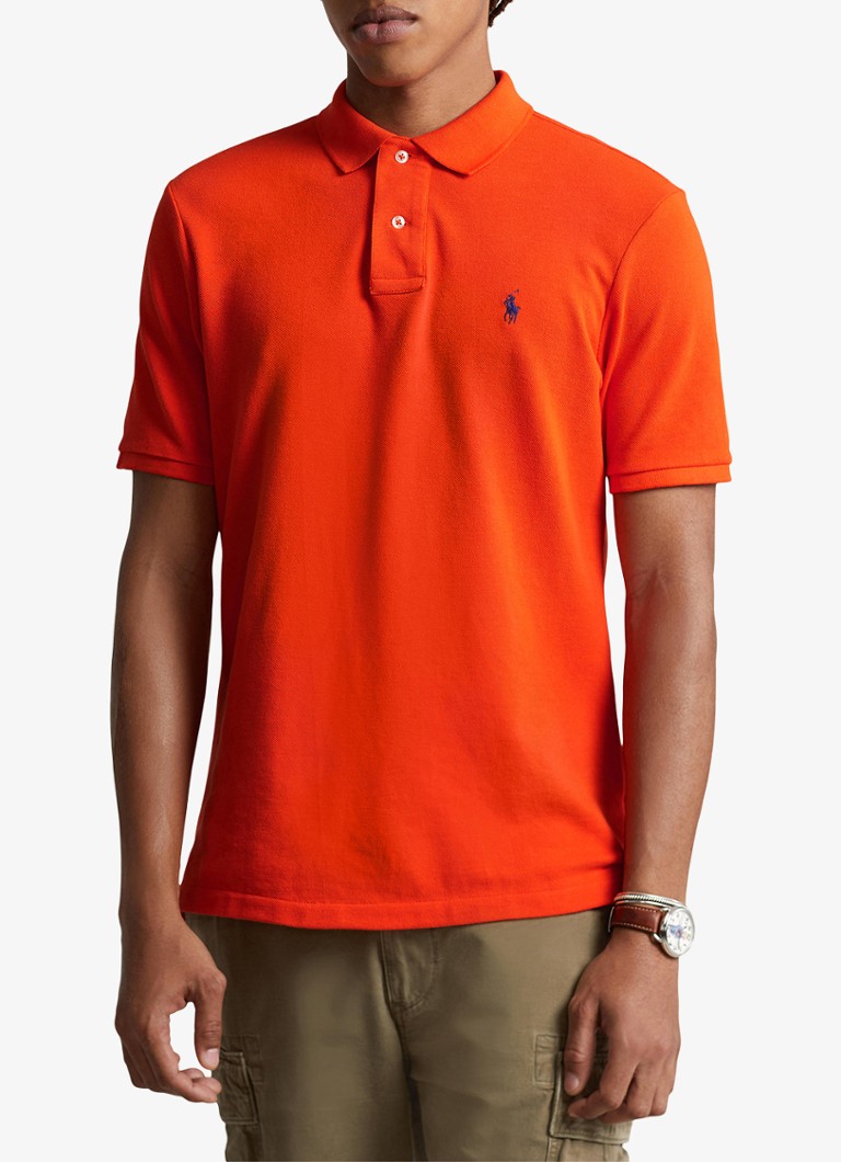 Ralph Lauren Custom slim fit polo van piqué katoen met logoborduring ...