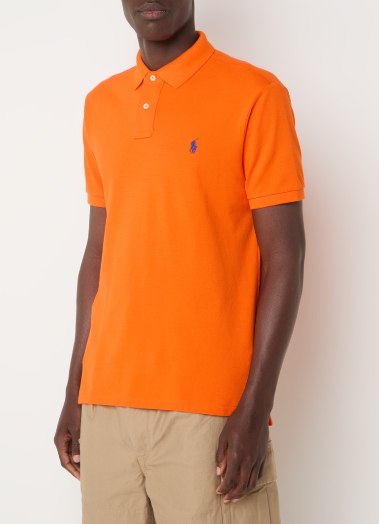 Ralph Lauren Custom slim fit polo van piqué katoen met logoborduring ...