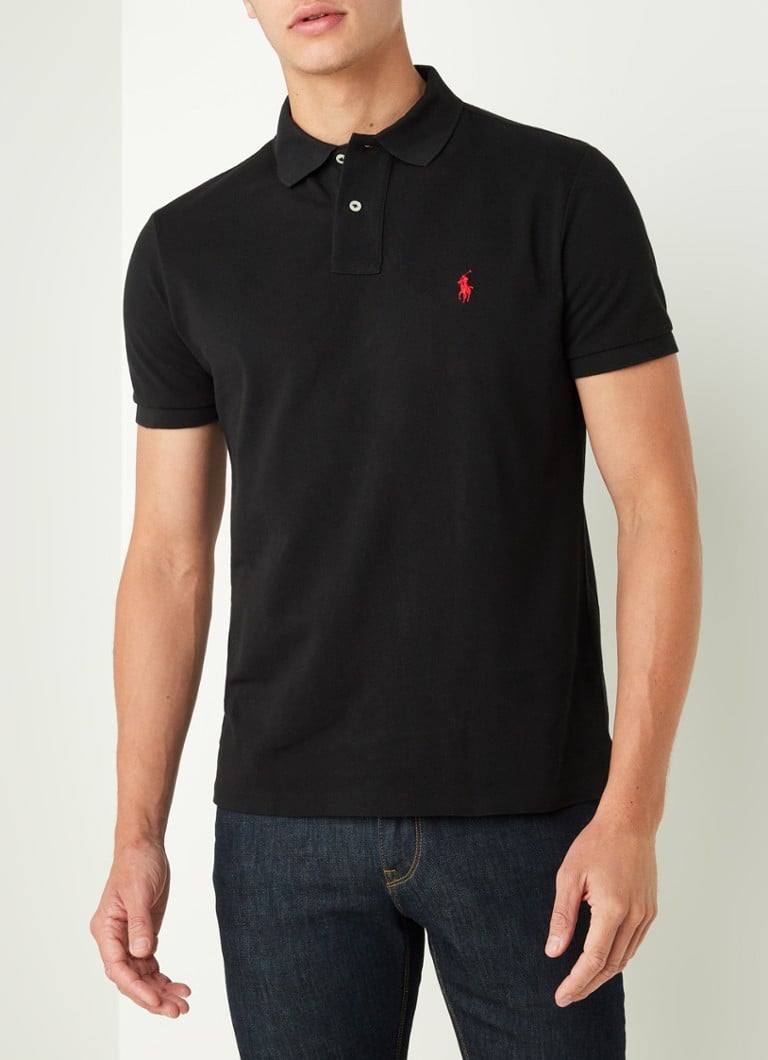 Ralph Lauren Custom Slim Fit Polo Van Piqué Katoen Met Logoborduring