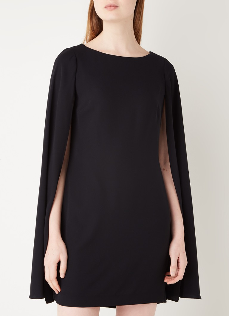 Ralph Lauren Georgette cocktailjurk met cape • Zwart • de Bijenkorf