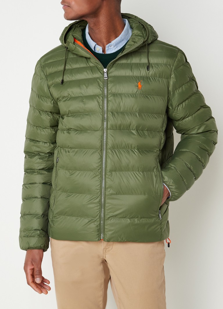 Ralph Lauren Gewatteerd jack met ritszakken en capuchon • Dark Sage ...