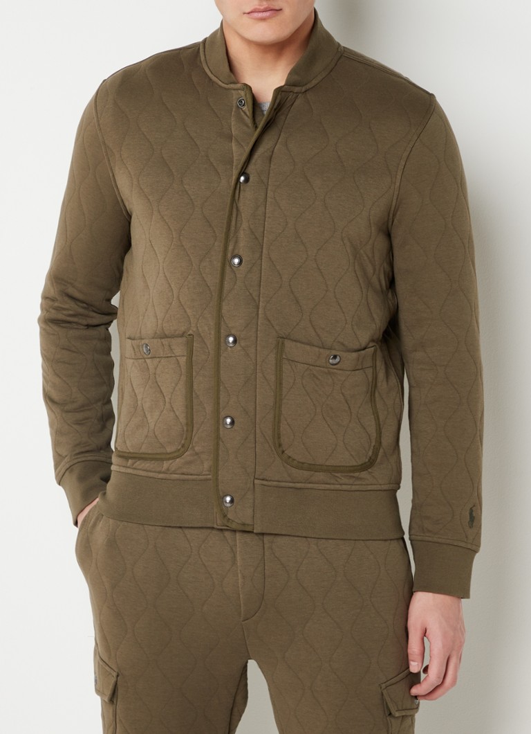 Ralph Lauren Gewatteerd jack met structuur en opgestikte zakken ...