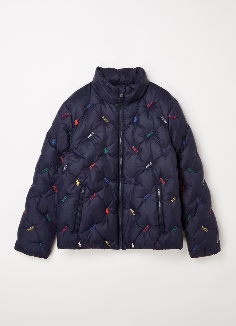 Ralph Lauren Gewatteerde puffer jack met donsvulling en logoborduring ...