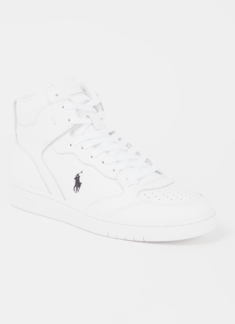 Ralph Lauren Hi-top sneaker van leer • Wit • de Bijenkorf
