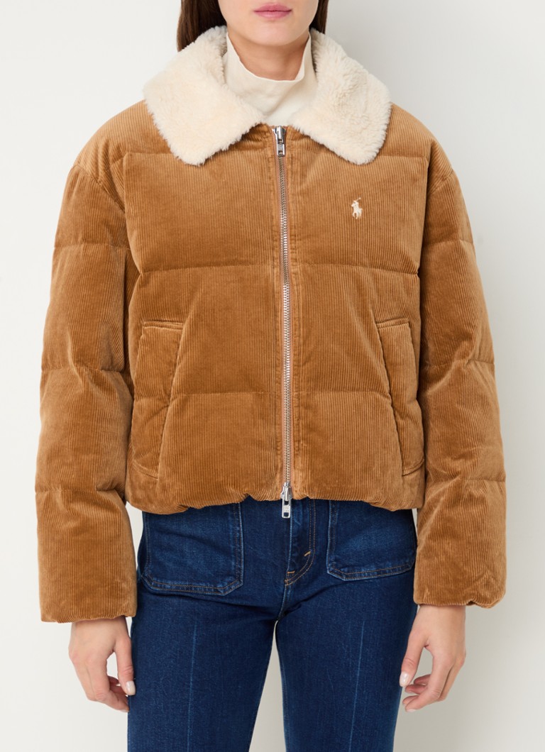 Ralph Lauren Jack van corduroy met teddy voering en logoborduring ...