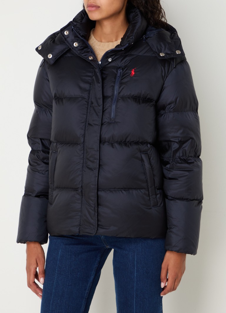 Ralph Lauren Puffer jack met donsvulling en afneembare capuchon ...