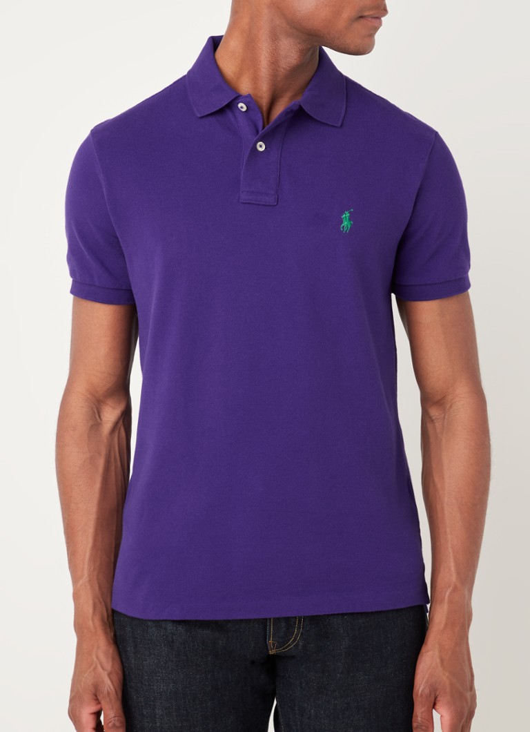 Ralph Lauren Slim fit polo van piqué katoen met logoborduring • Chalet Purple/C5229 • de Bijenkorf
