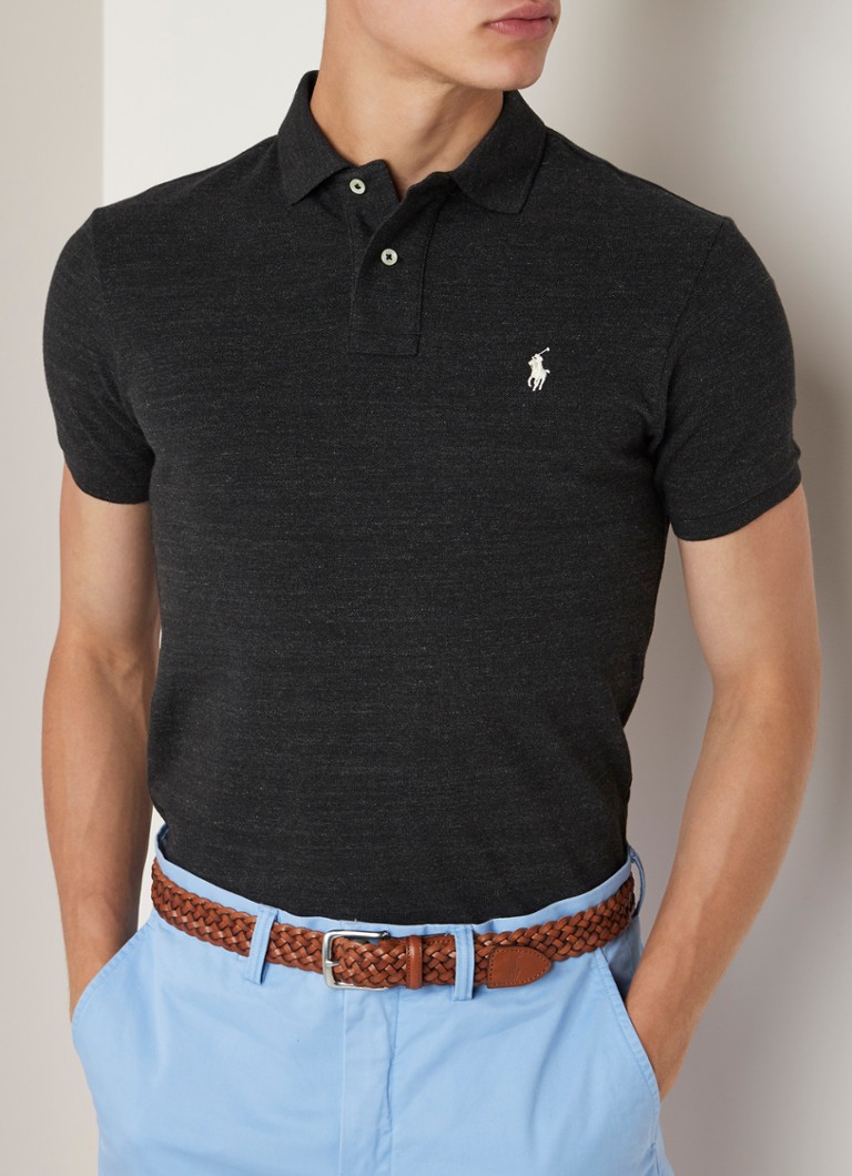 Ralph Lauren Slim fit polo van piqué katoen • Black Marl Heather • de Bijenkorf