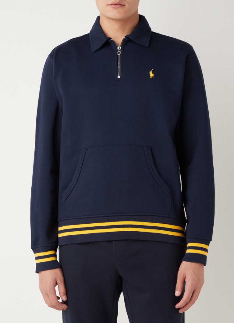 Ralph Lauren Sweater Met Halve Rits En Logo • Cruise Navy • De Bijenkorf
