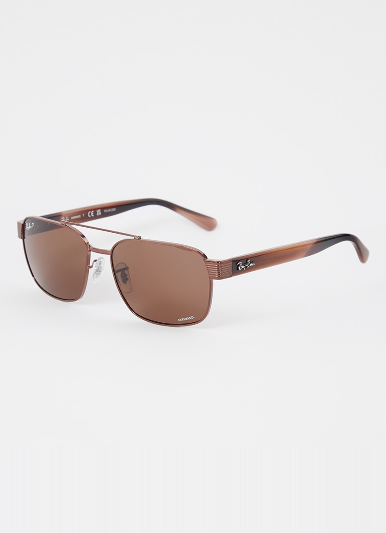 Ray-Ban Chromance zonnebril gepolariseerd RB3751CH • Donkerbruin • de ...