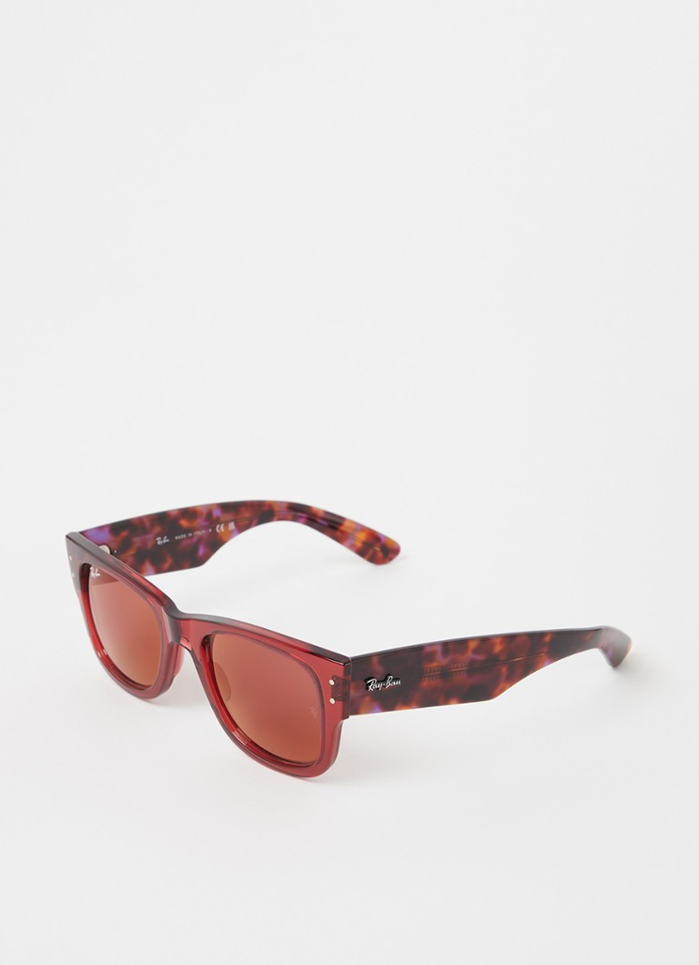Ray-Ban Mega Wayfarer zonnebril RB0840S • Bordeauxrood • de Bijenkorf