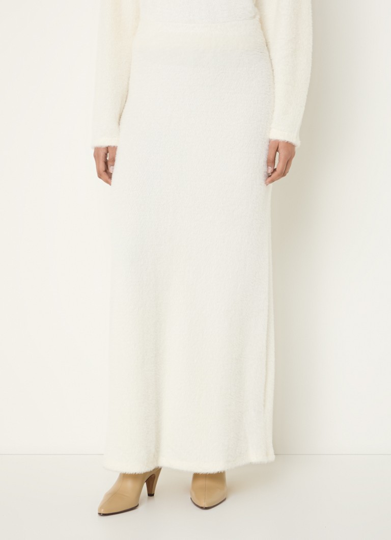 Refined Department Anine fijngebreide maxi rok met stretch • Gebroken ...