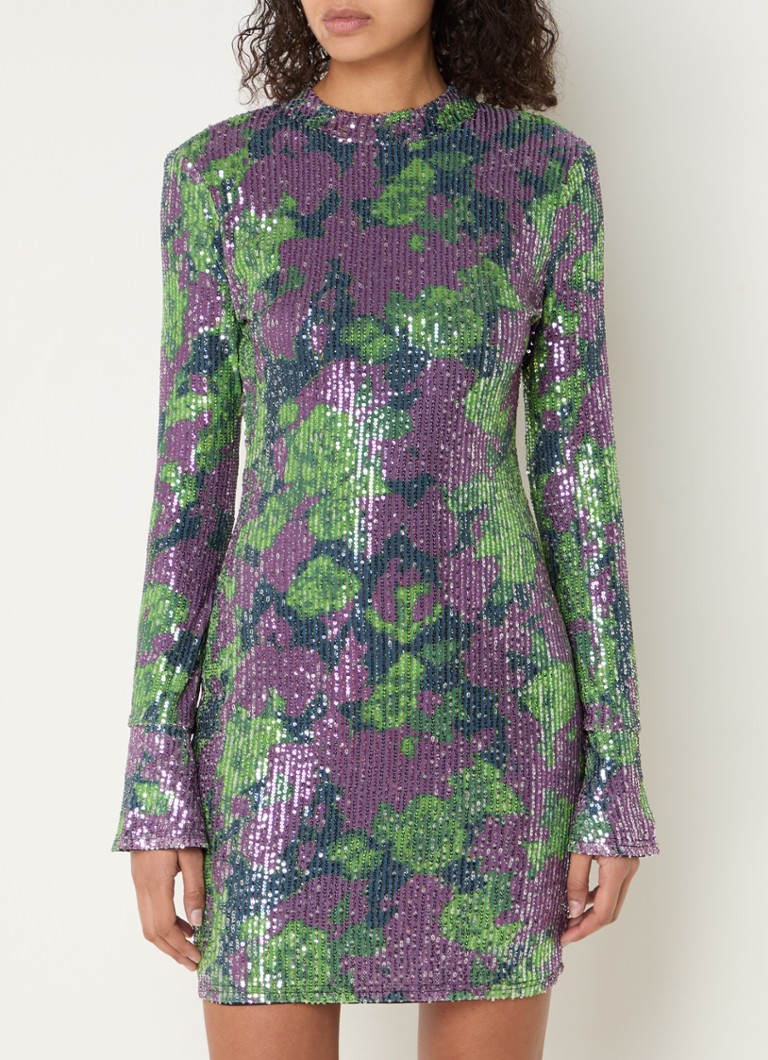 Refined Department Jenny mini jurk met rugdecolleté en pailletten ...