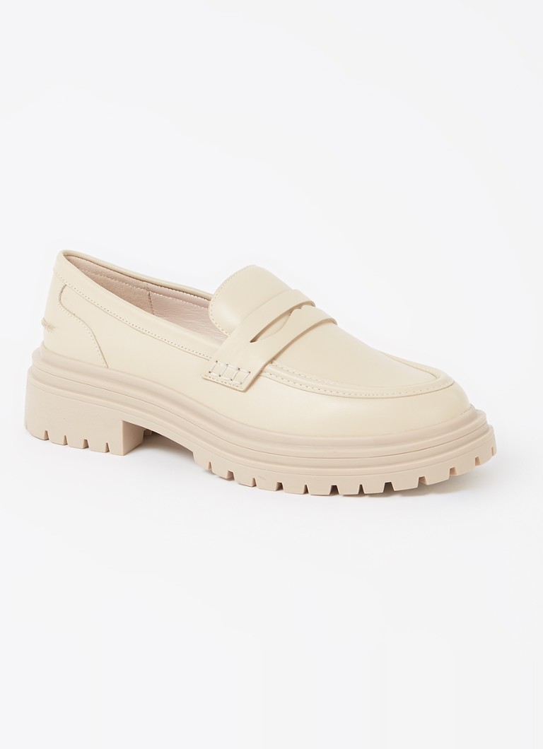 Reiss Adele loafer van leer • Creme • de Bijenkorf