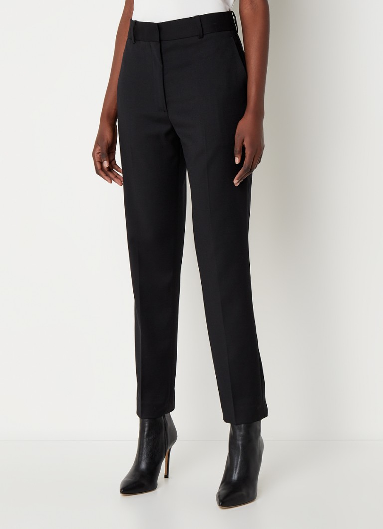Reiss Haisley high waist tapered fit pantalon met steekzakken • Zwart ...