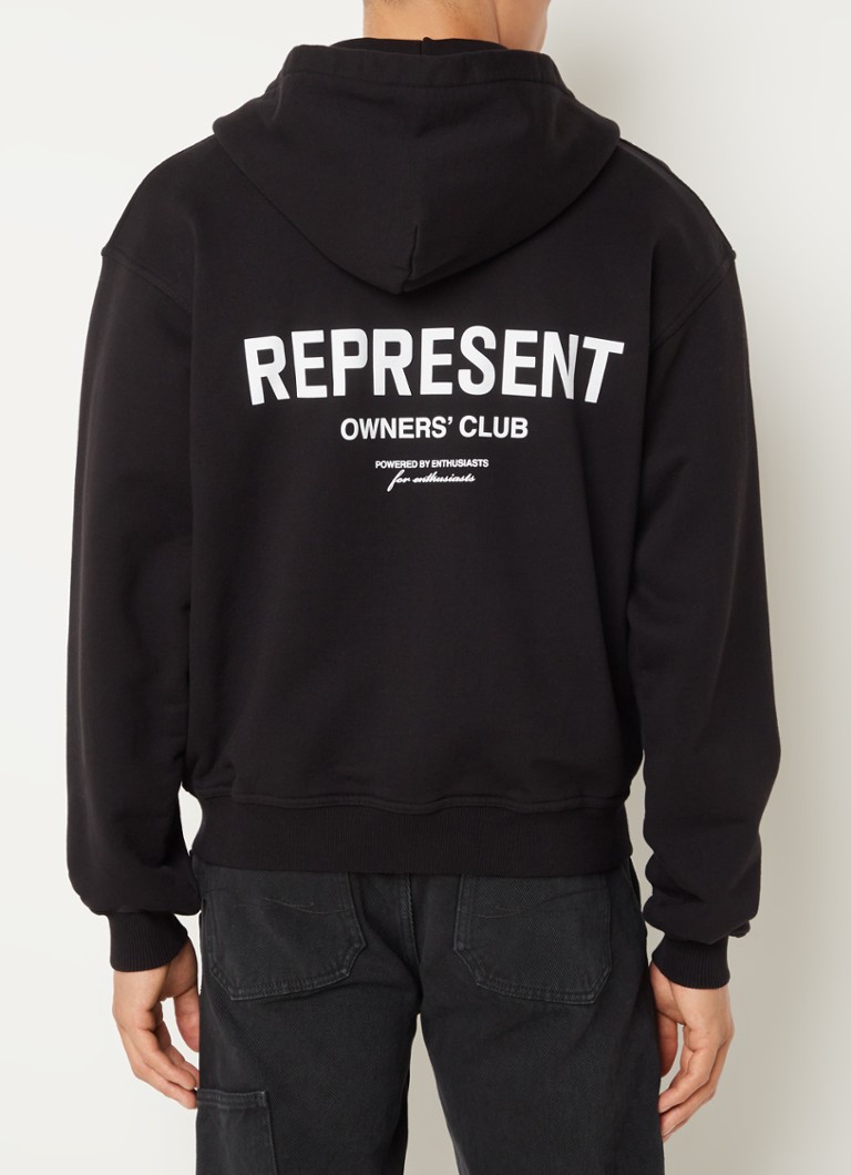 Represent Hoodie met logo- en backprint • Zwart • de Bijenkorf