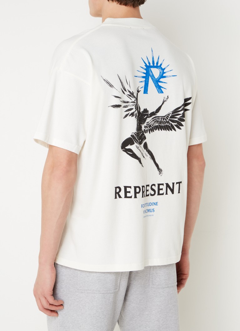 Represent Icarus T-shirt met logo- en backprint • Wit • de Bijenkorf
